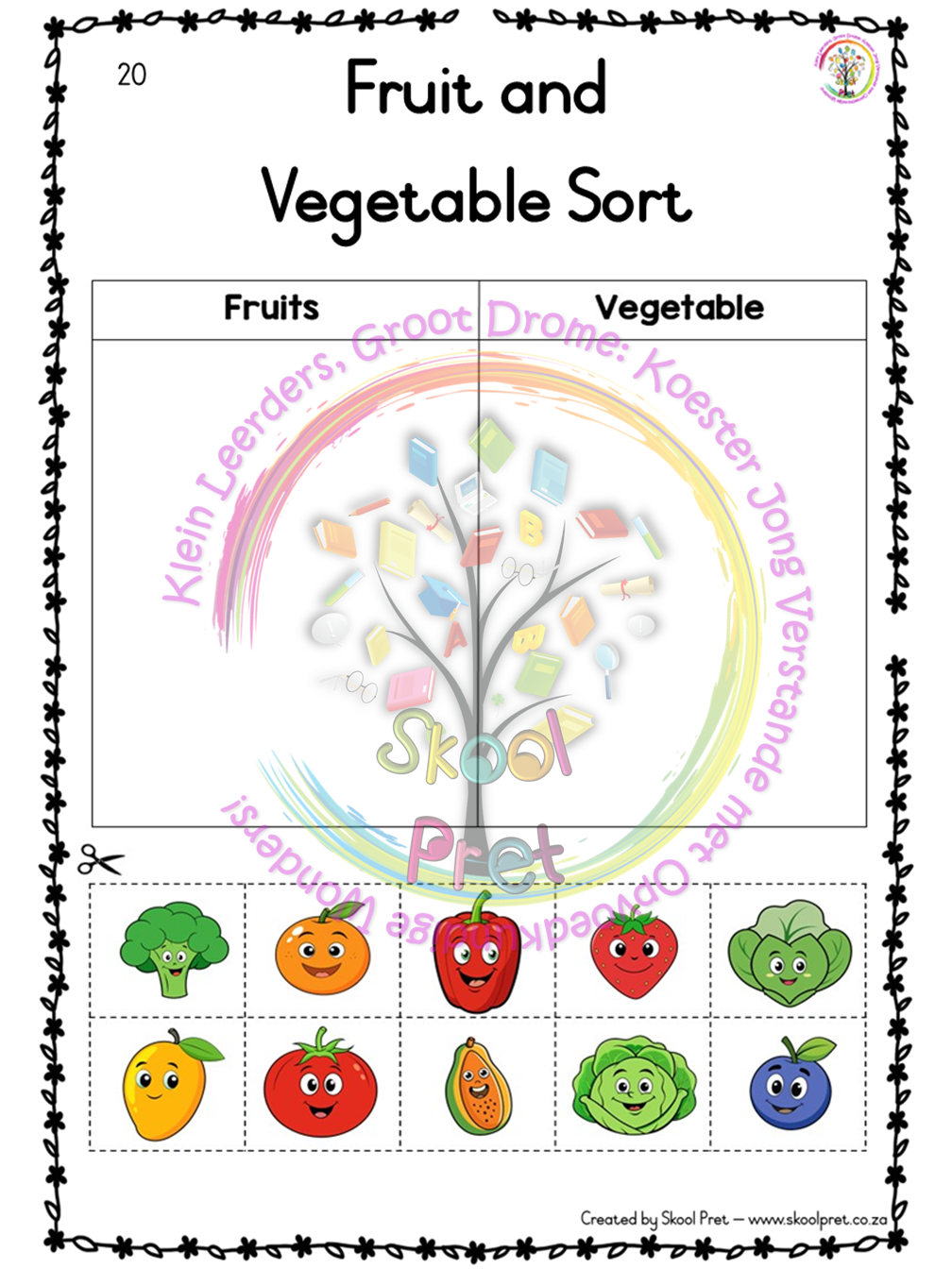 Fruit and Vegetables Activity Book – Skool Pret